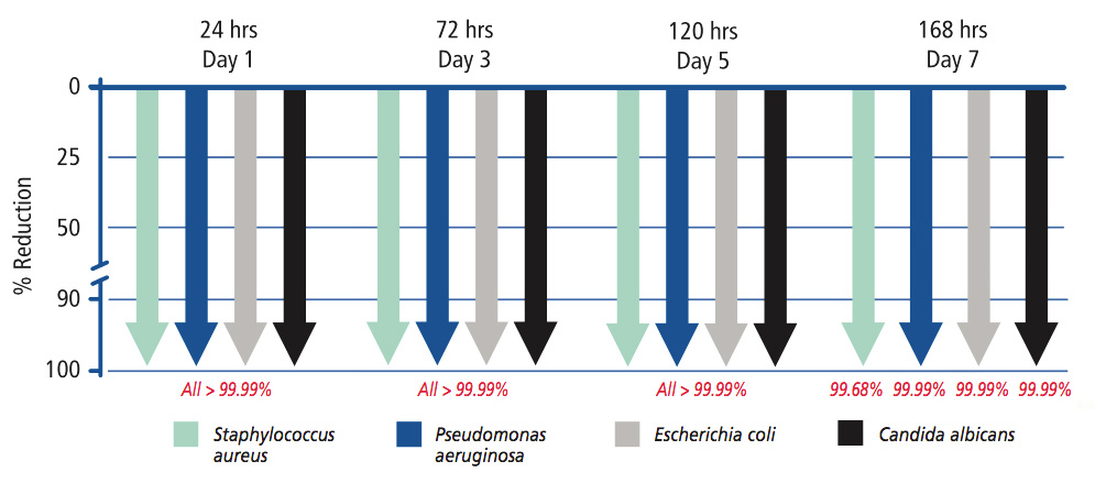 ALGICELL Ag protects wound dressing against bacterial colonization